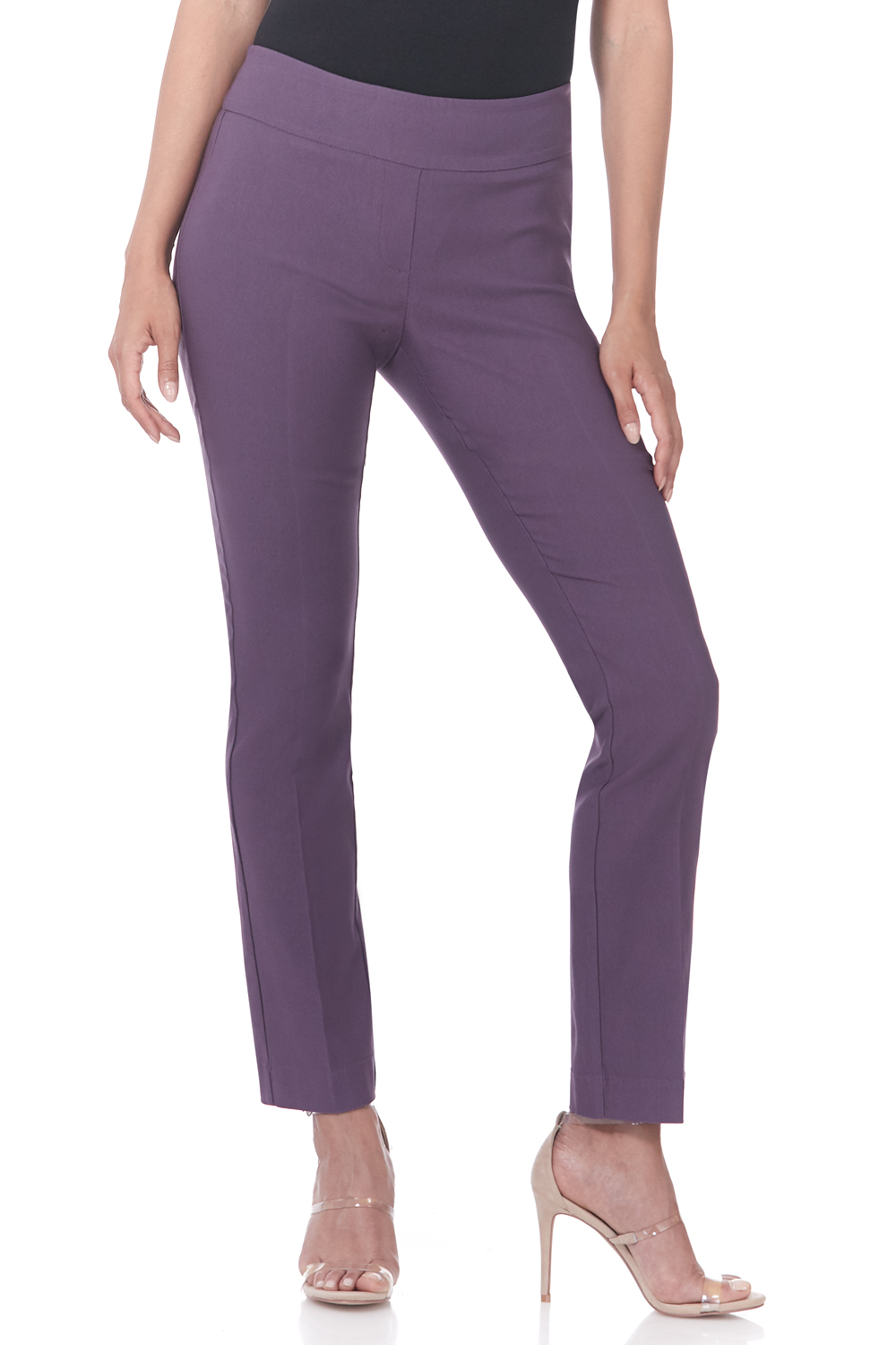 Rekucci Women's Ease Into Comfort Straight Leg Pant With Tummy Control ...